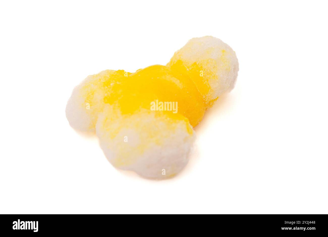 Yellow Freeze Dried Lemon Flavored Candy Isolated on a White Background ...