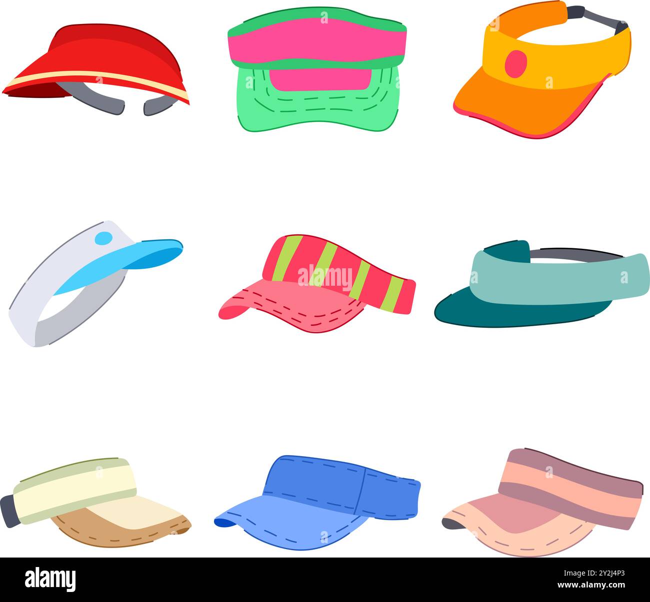 visor cap set cartoon vector illustration Stock Vector Image & Art - Alamy