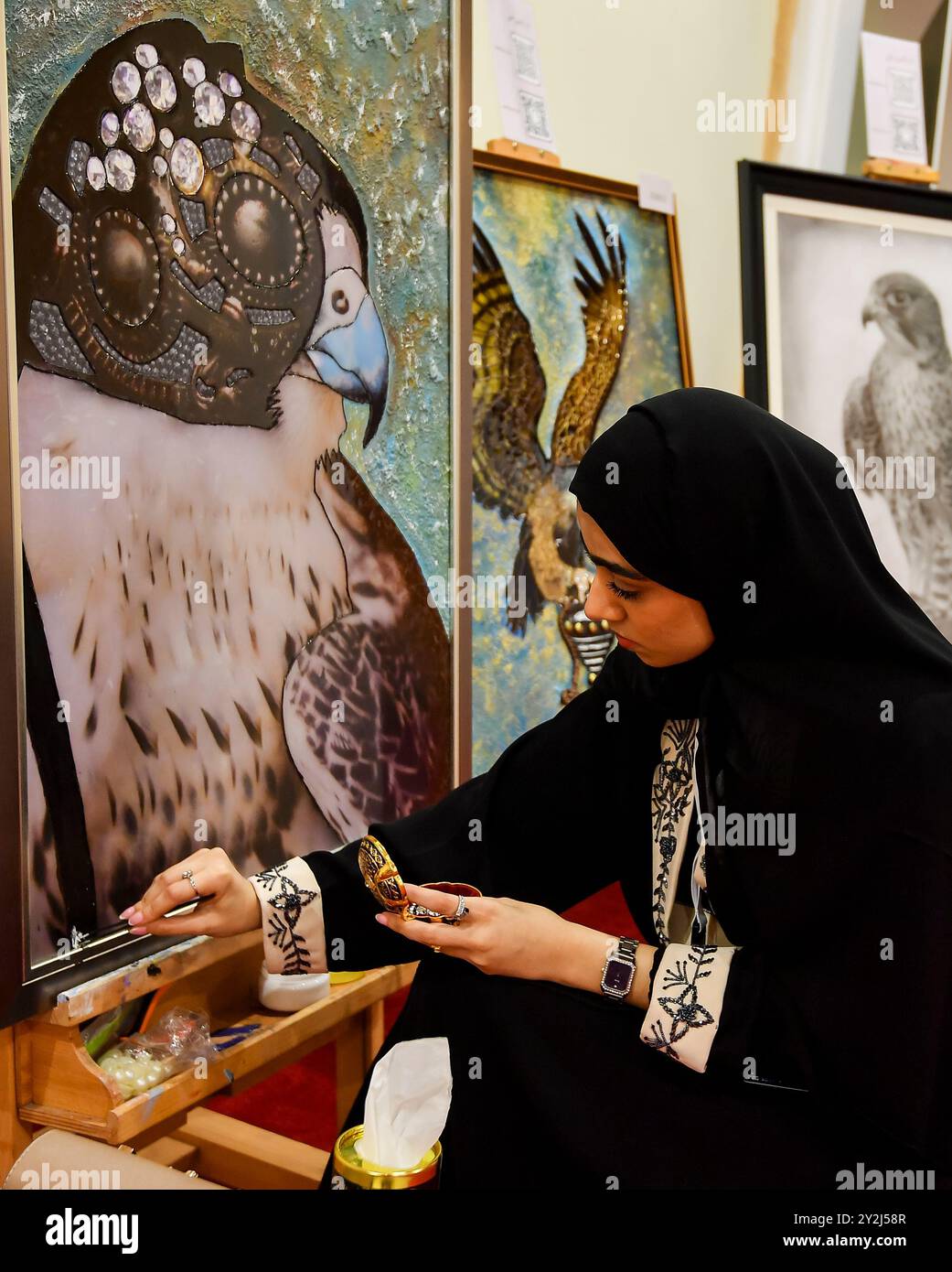 A painting of falconry hunting hi-res stock photography and images - Alamy