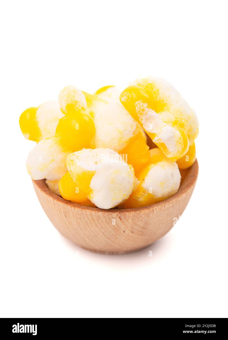 Yellow Freeze Dried Lemon Flavored Candy Isolated on a White Background ...
