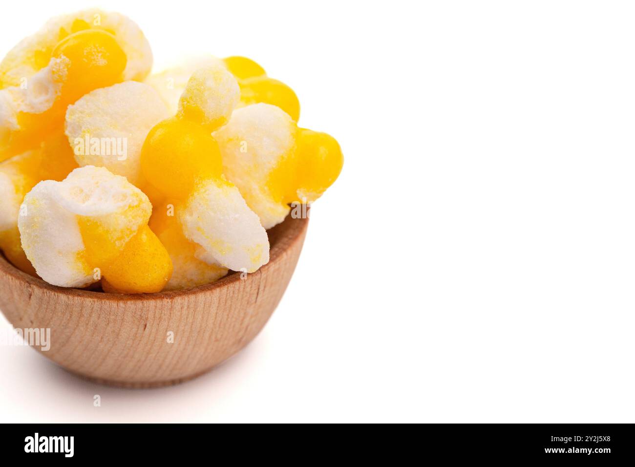 Yellow Freeze Dried Lemon Flavored Candy Isolated on a White Background ...