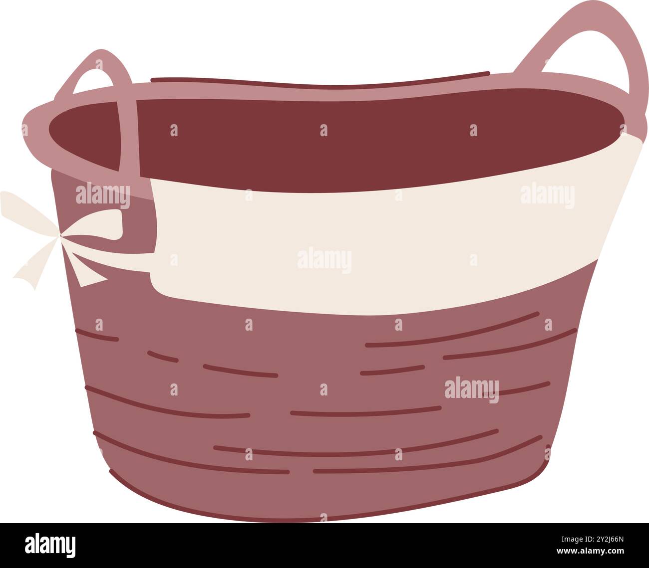 stylish wicker laundry basket cartoon vector illustration Stock Vector ...
