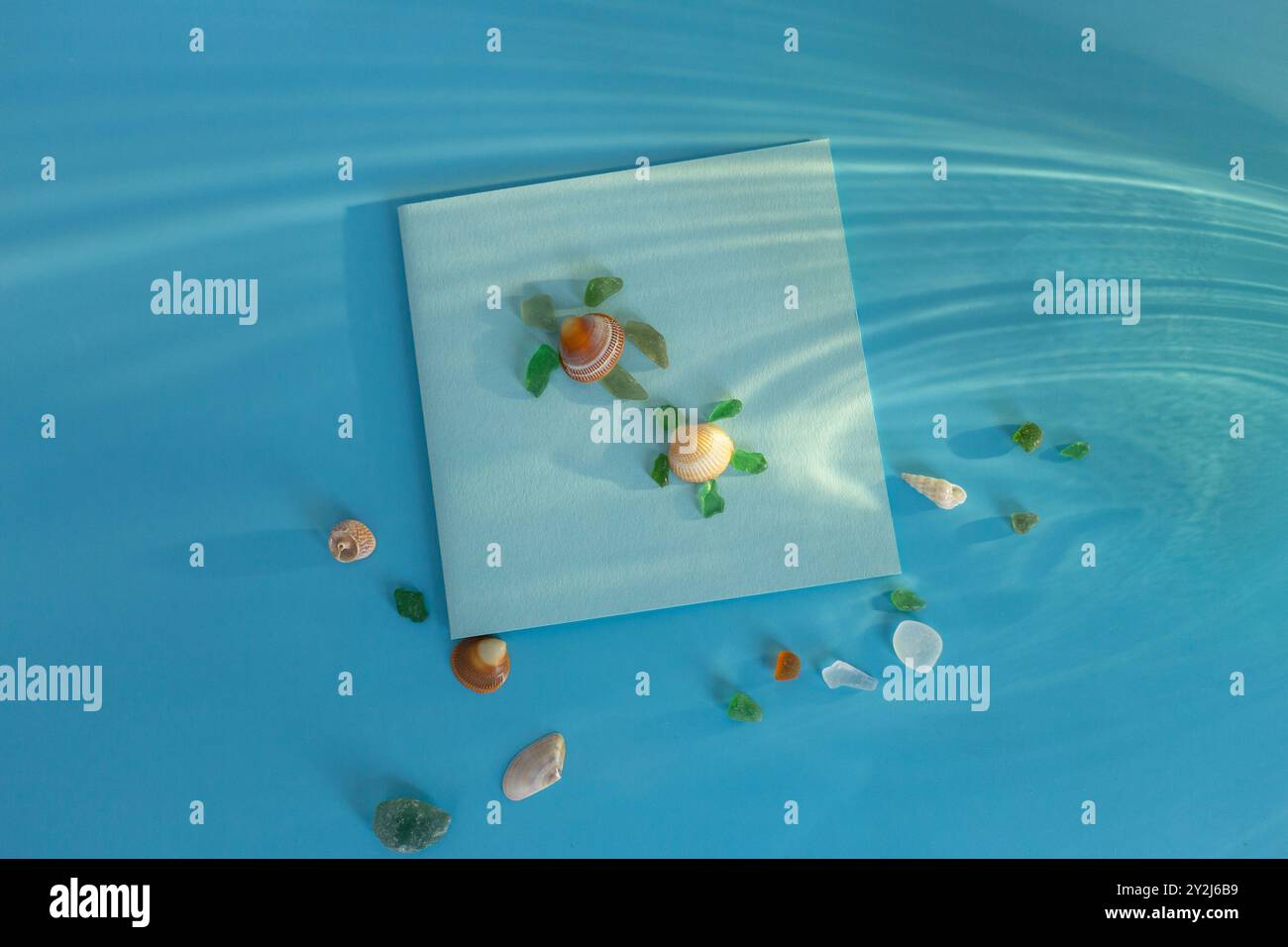 Artistic turtle formed with one shell in center, surrounded by green ...