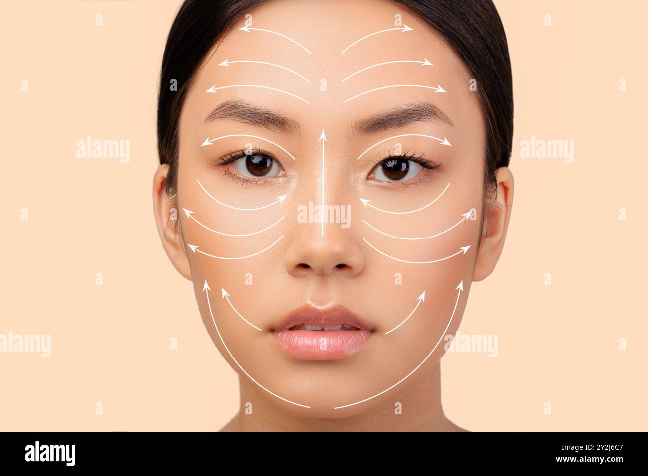 Skin lifting concept headshot hi-res stock photography and images - Alamy