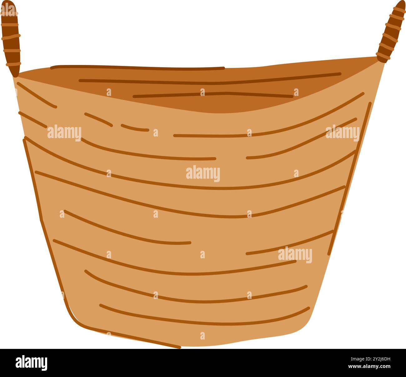 Laundry wicker basket cartoon Stock Vector Images - Alamy