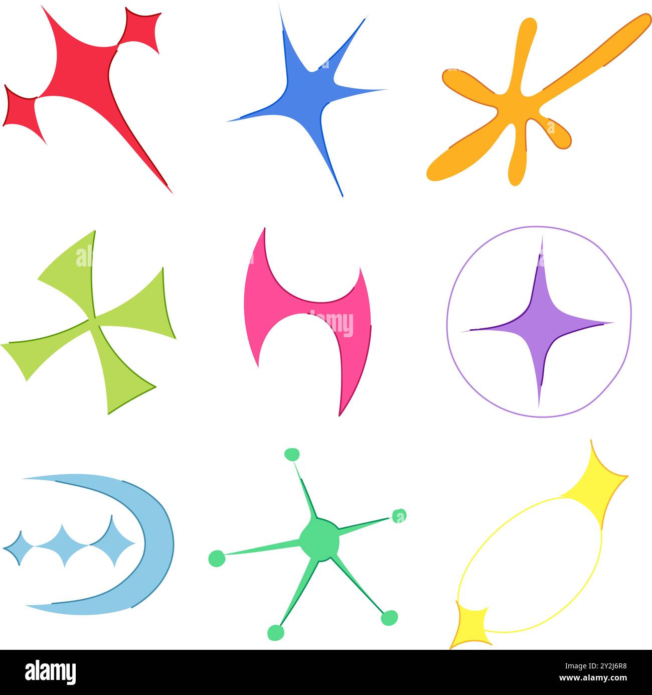 y2k shape set cartoon vector illustration Stock Vector Image & Art - Alamy