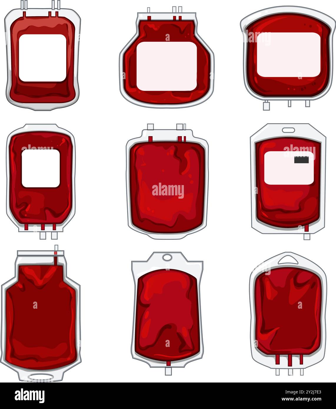 blood donor bag set cartoon vector illustration Stock Vector Image ...