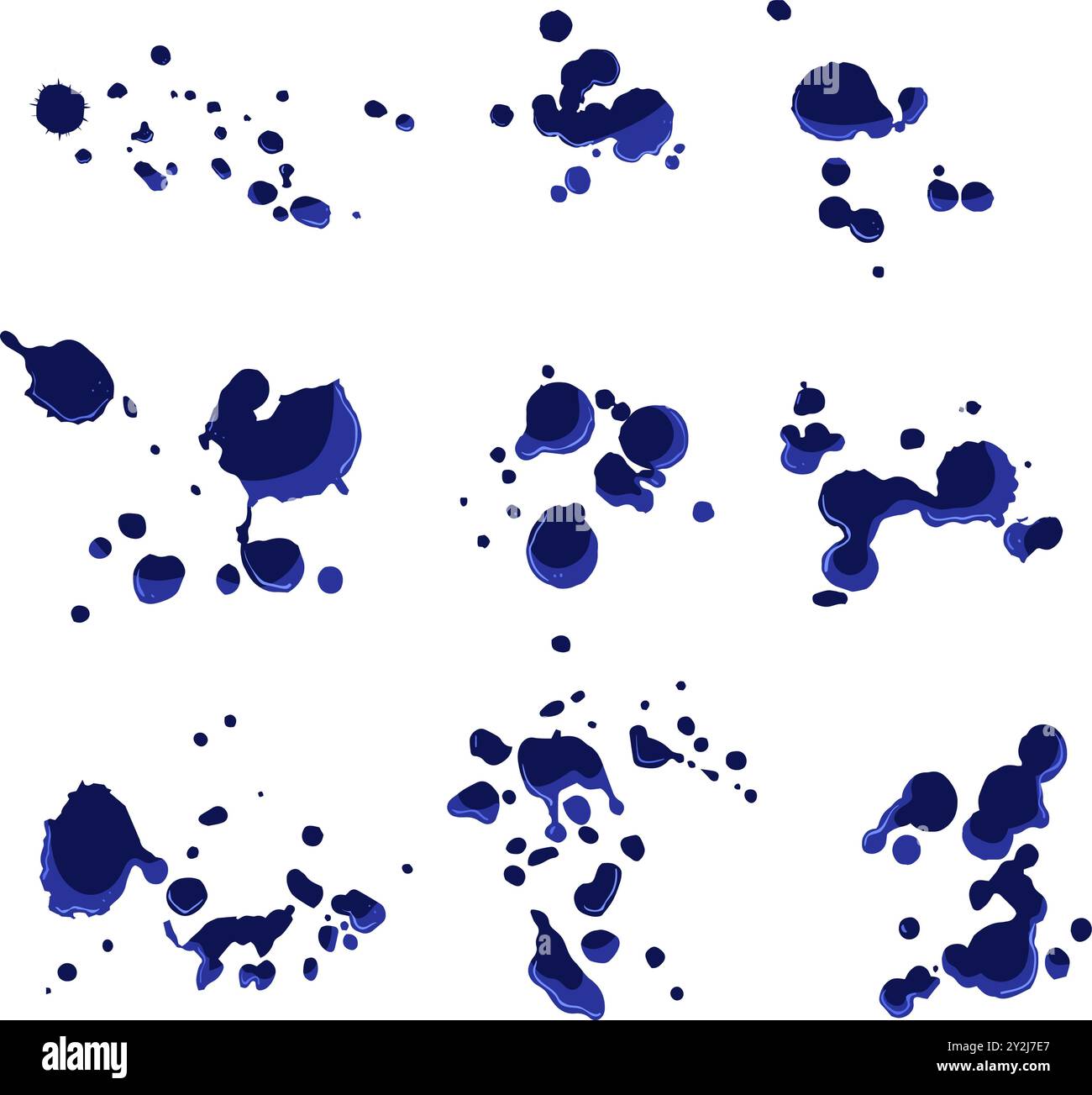 ballpoint pen splatter set cartoon vector illustration Stock Vector ...