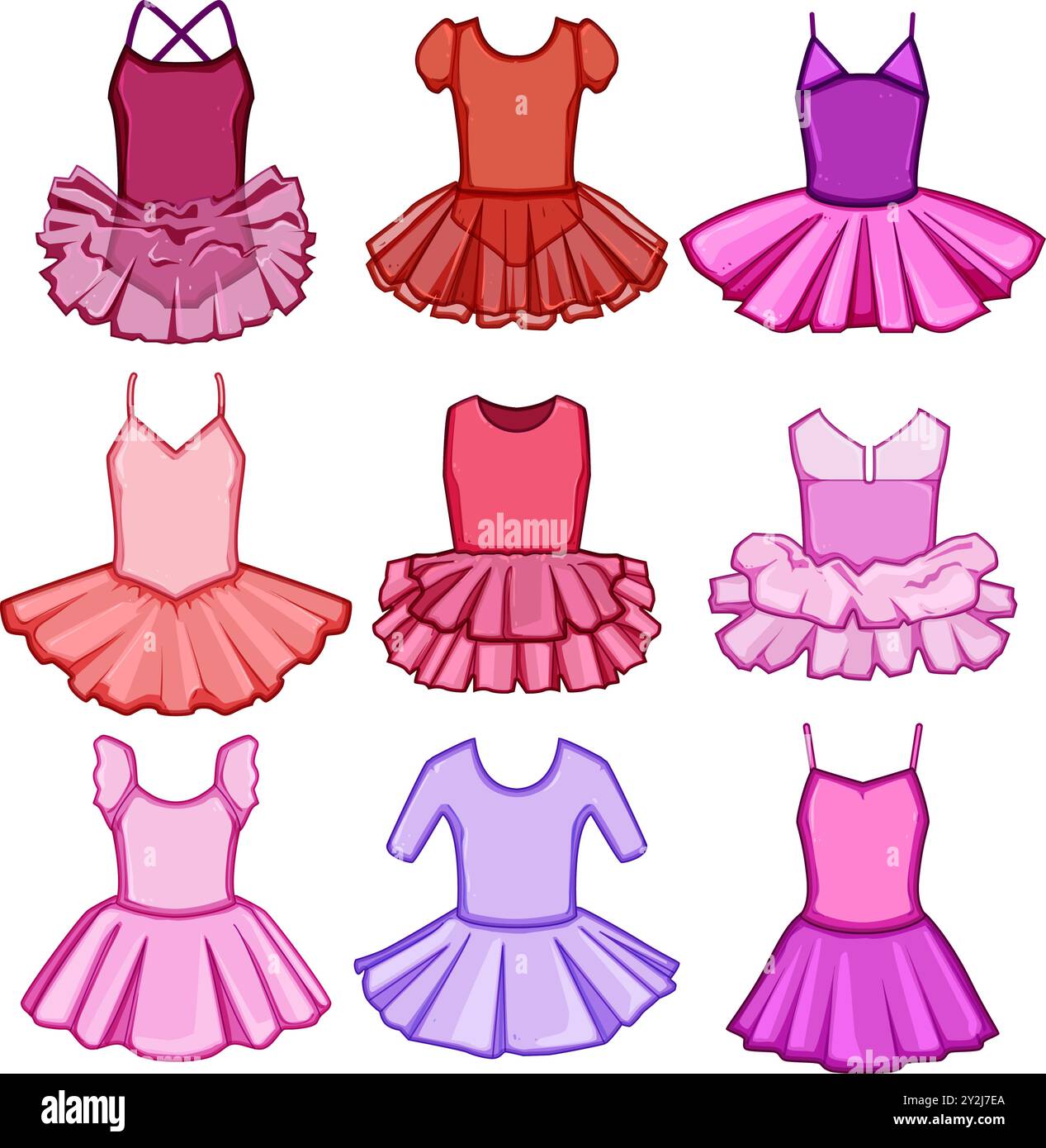 ballerina dress set cartoon vector illustration Stock Vector Image ...