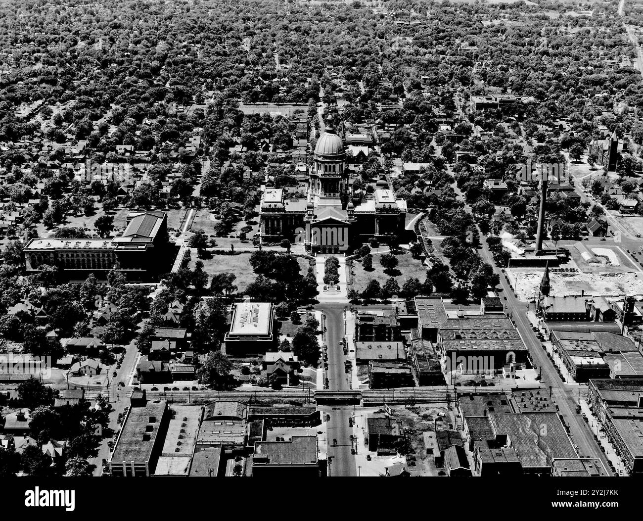 Aerial view of Springfield, Illinois June 1934 Stock Photo - Alamy