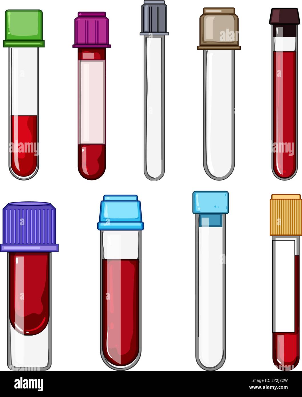 blood test vial set cartoon vector illustration Stock Vector Image ...