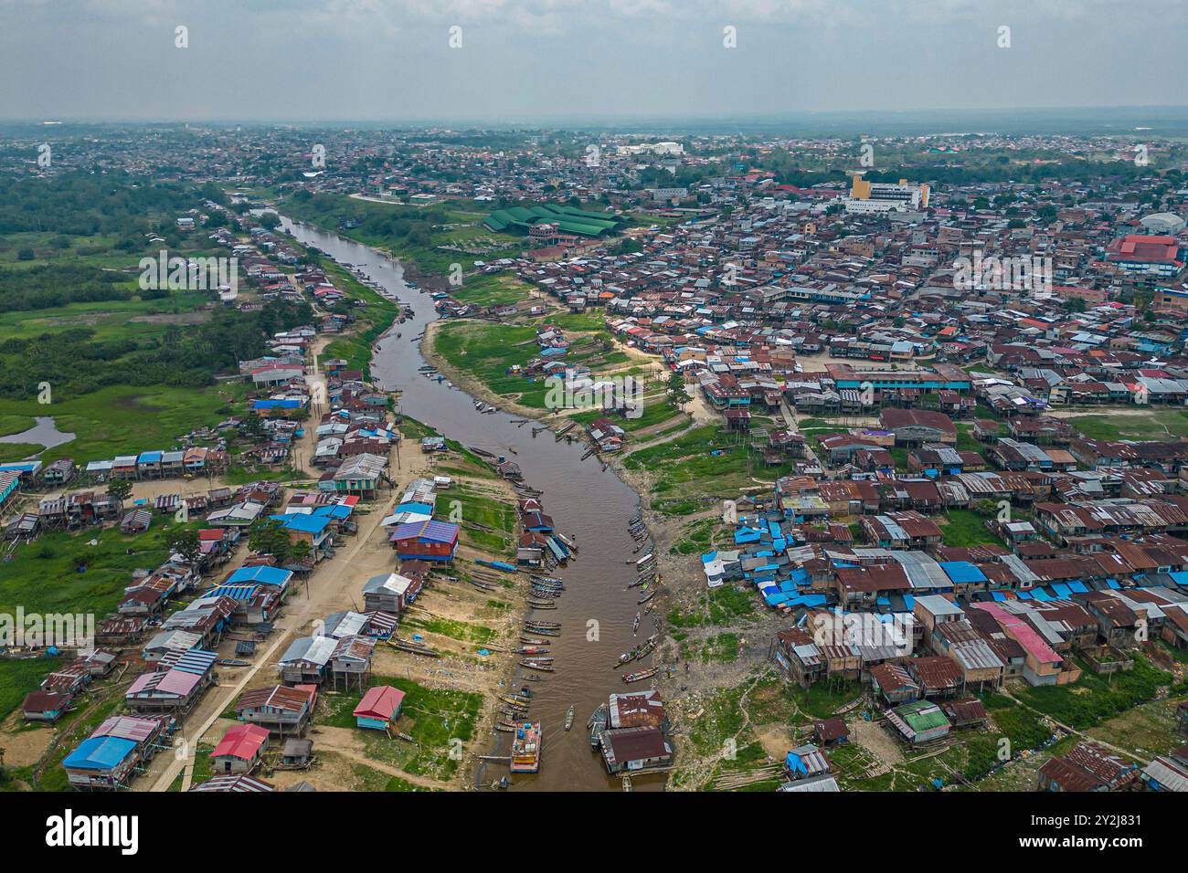 The Itaya River, a tributary of the Amazon, snakes through Iquitos ...