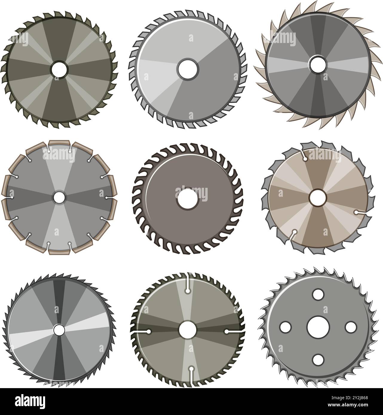 circular saw blade set cartoon vector illustration Stock Vector Image ...