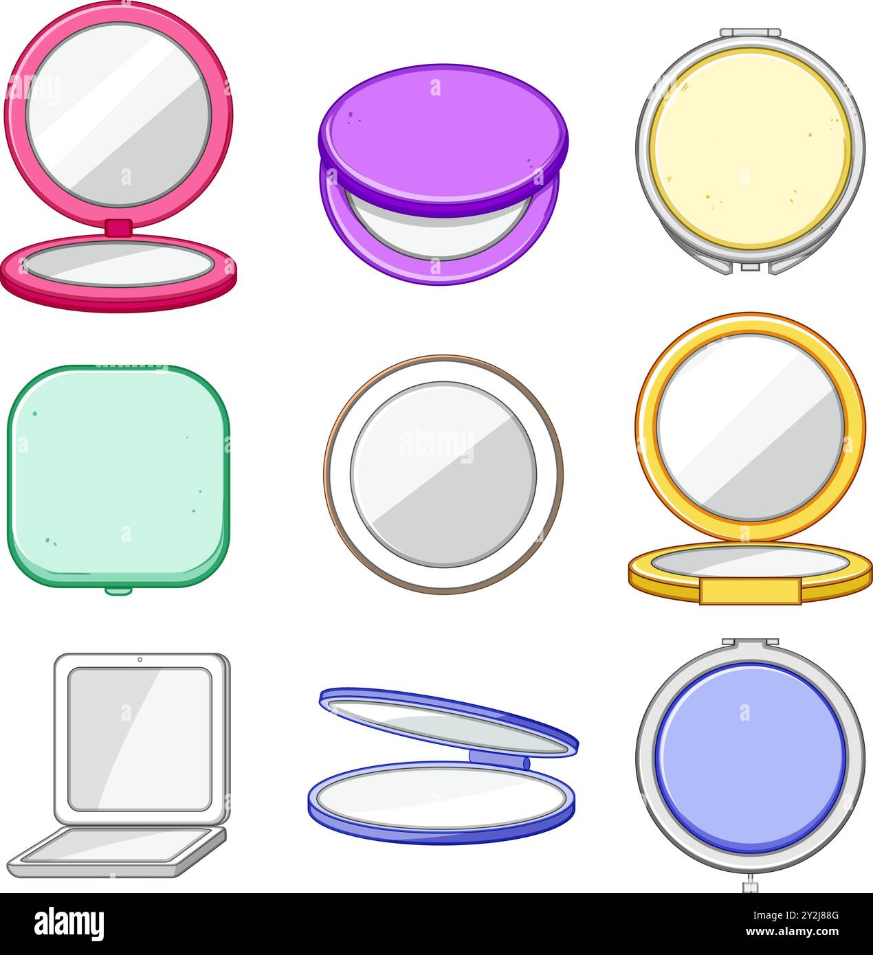 compact mirror set cartoon vector illustration Stock Vector Image & Art ...