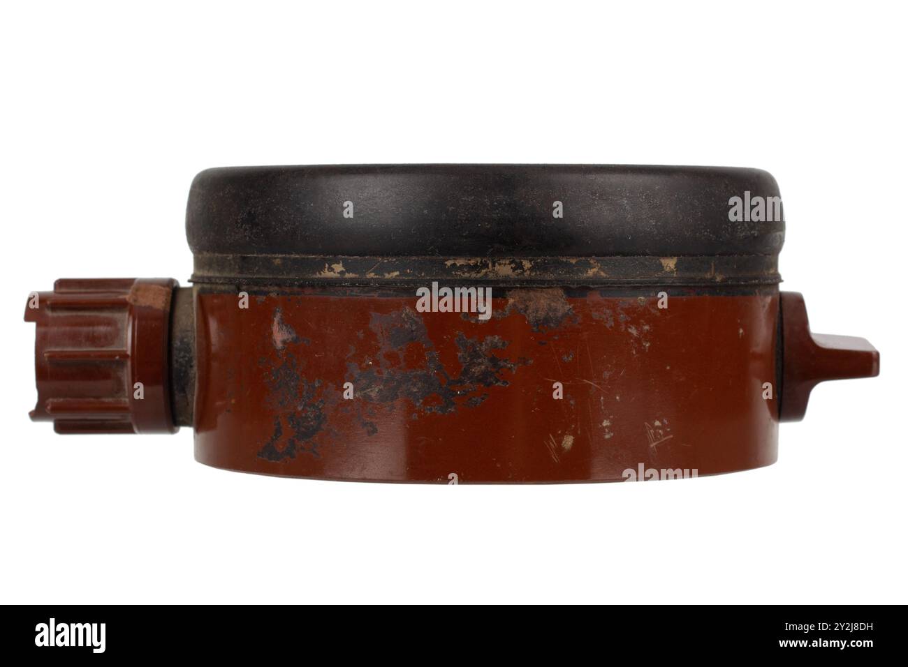 PMN soviet plastic bodied anti-personnel landmine. Isolated on white ...