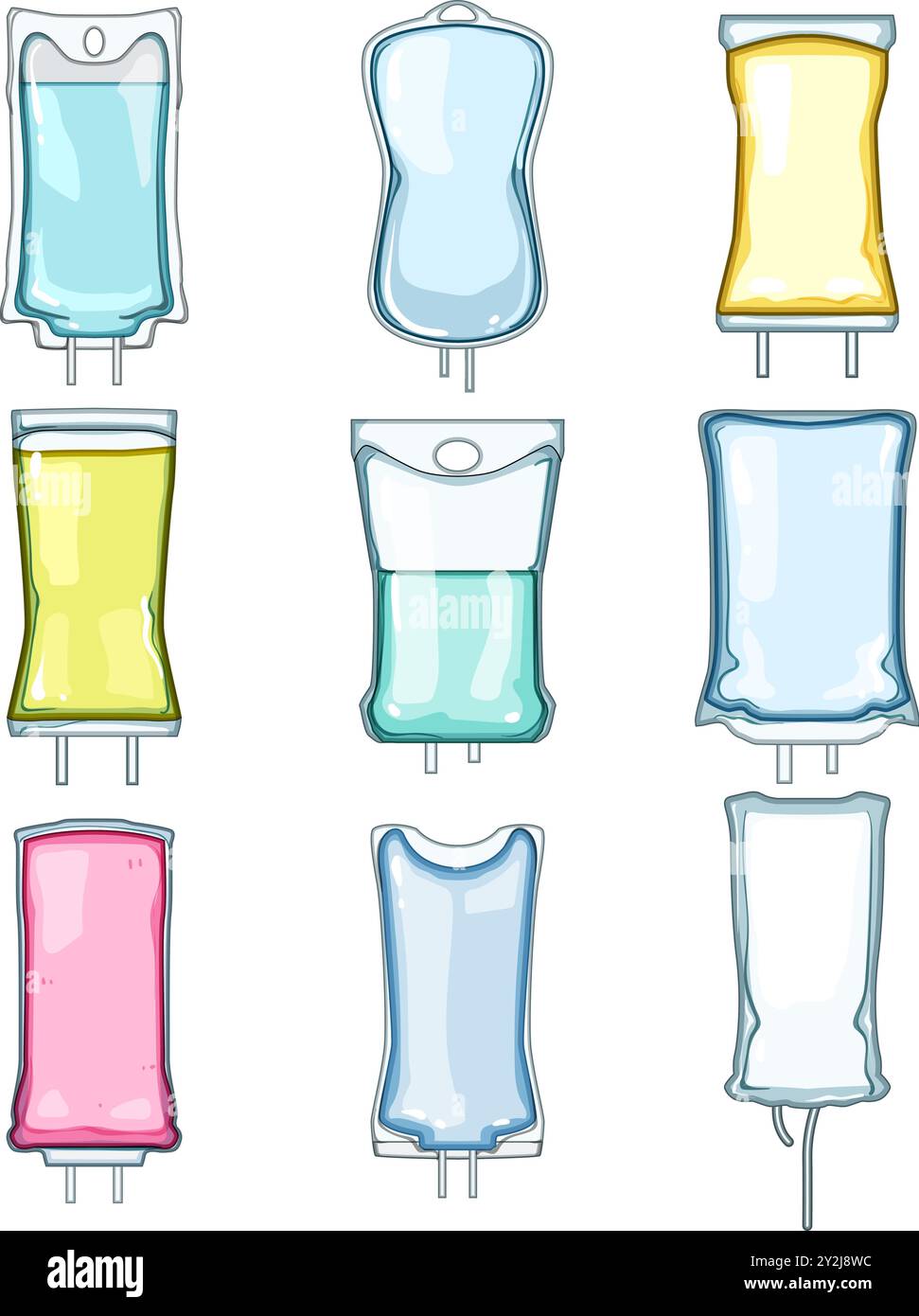 iv drip bag set cartoon vector illustration Stock Vector Image & Art ...