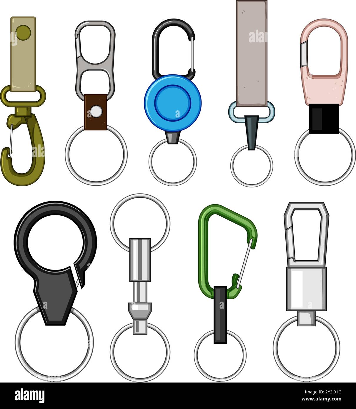 key ring clip set cartoon vector illustration Stock Vector Image & Art ...