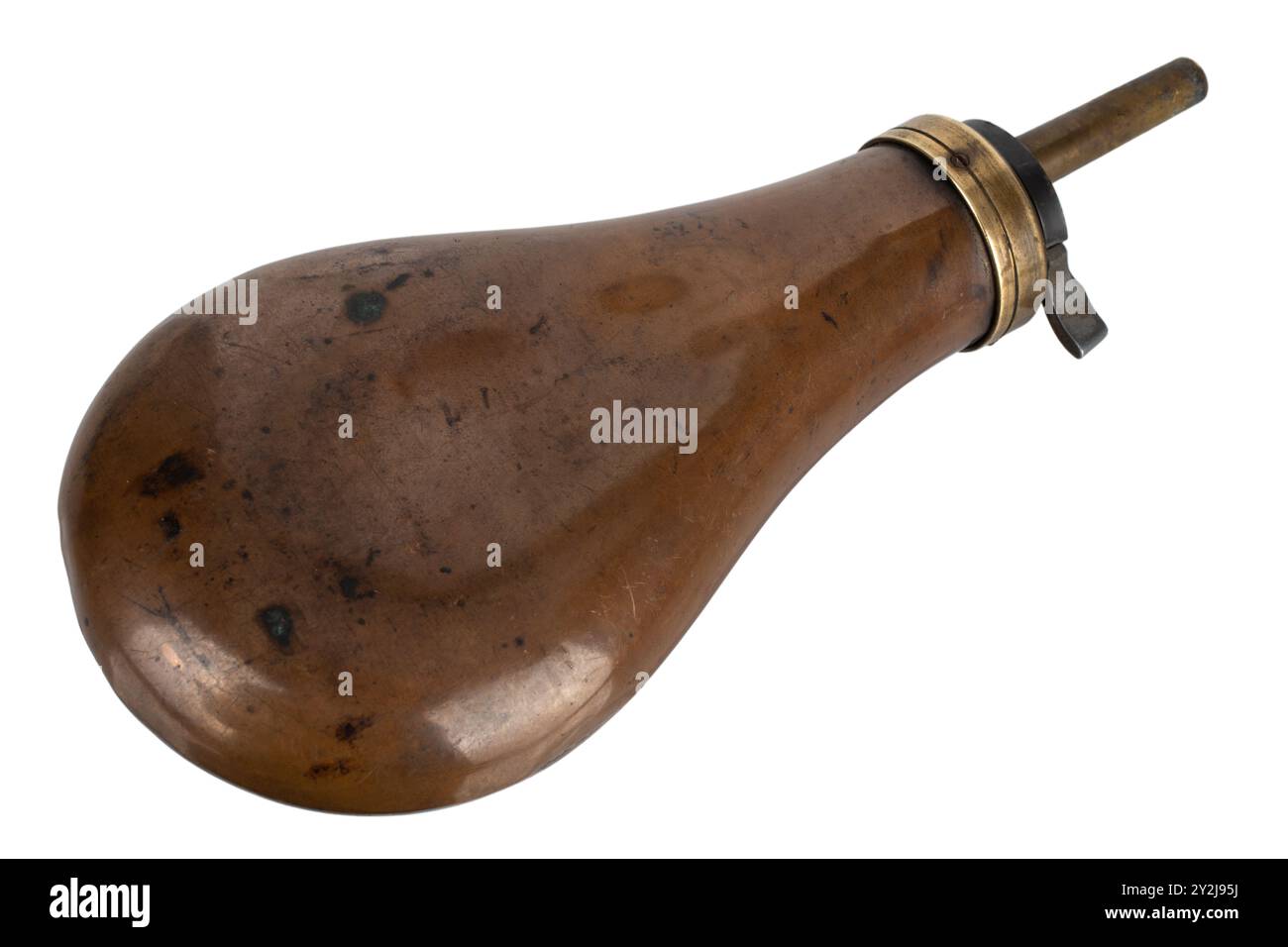 Old west gunpowder flask isolated on white background Stock Photo - Alamy