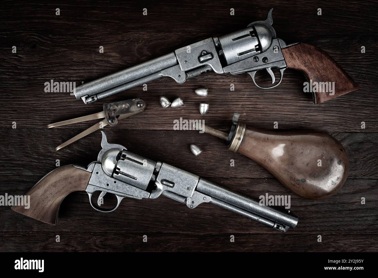 Old West Firearms Colt Dragoon Revolvers with bullet mold, bullets and ...