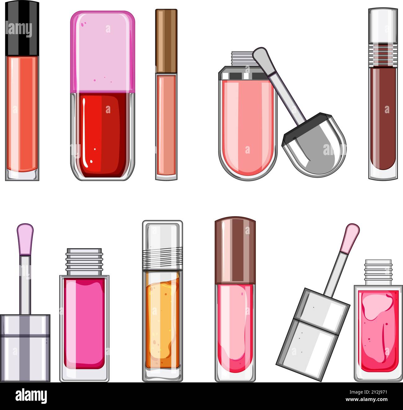 lip gloss set cartoon vector illustration Stock Vector Image & Art - Alamy