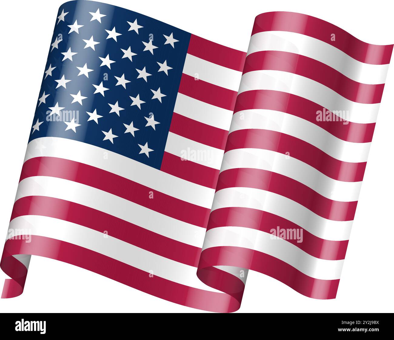 USA wavy flag icon isolated. Vector illustration Stock Vector Image ...
