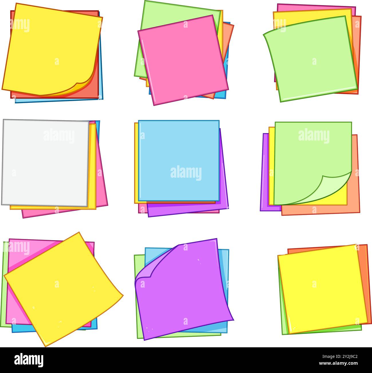 memo paper set cartoon vector illustration Stock Vector Image & Art - Alamy