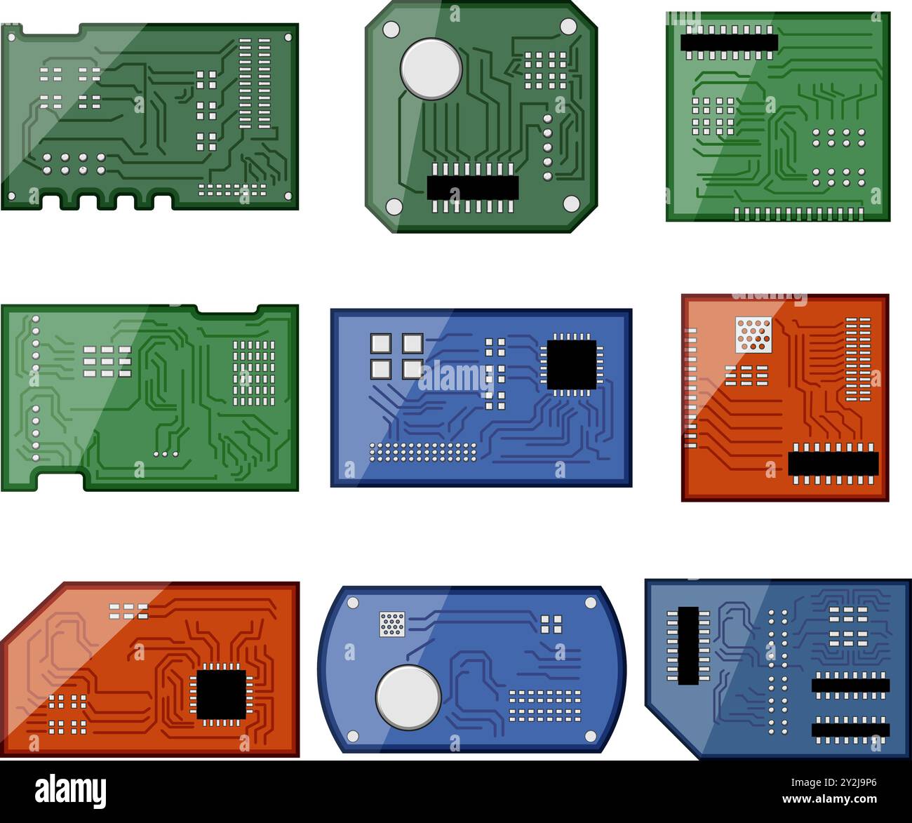 microcontroller set cartoon vector illustration Stock Vector Image ...