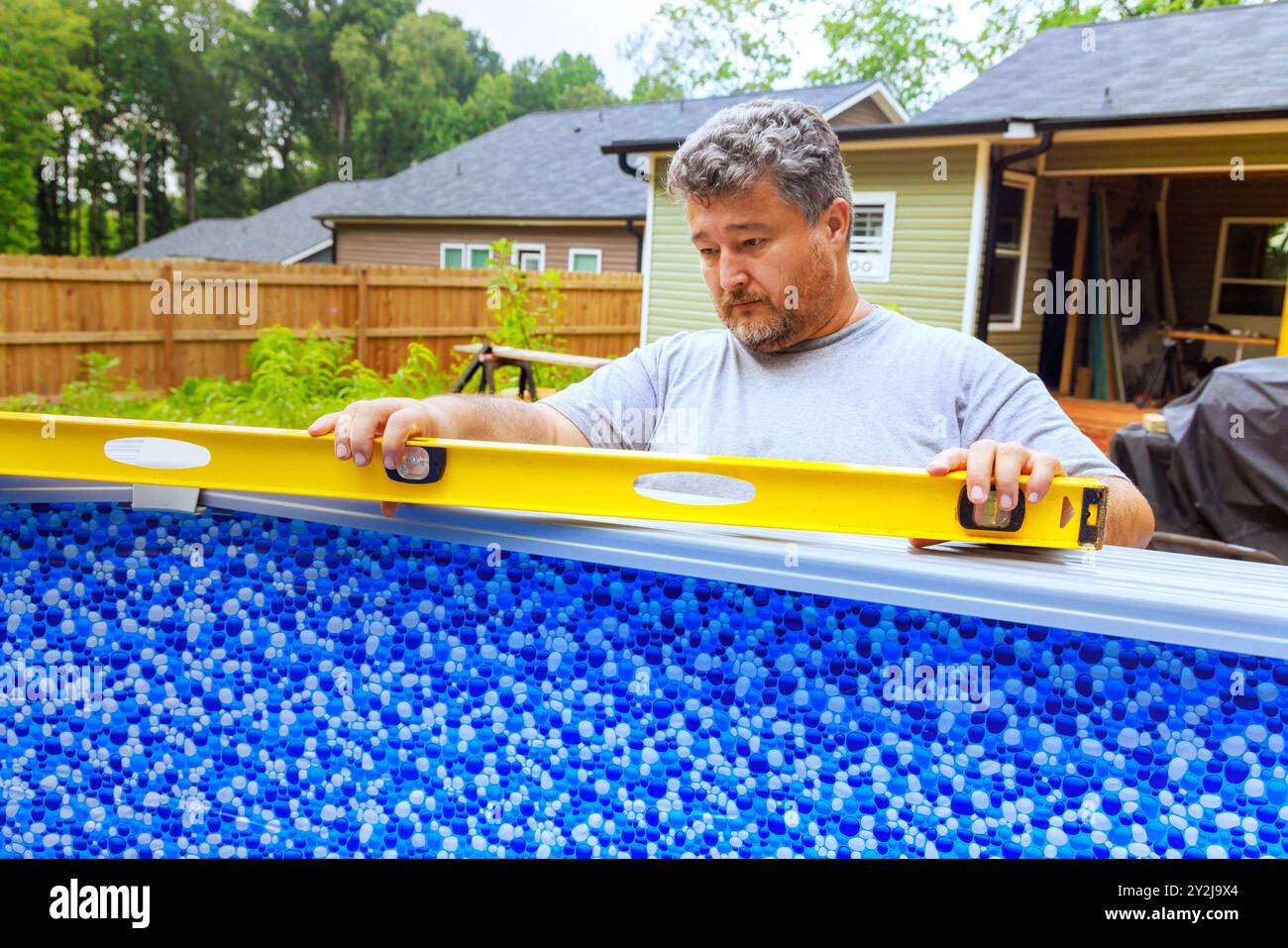 Pool deck installation hi-res stock photography and images - Alamy