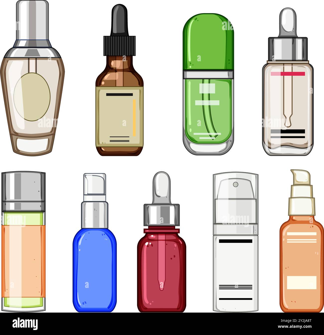 serum skincare set cartoon vector illustration Stock Vector Image & Art ...