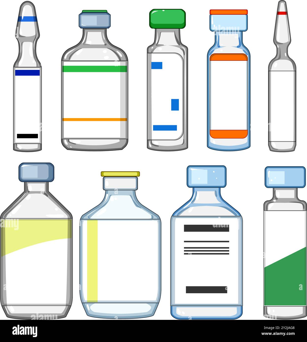 vaccine vial set cartoon vector illustration Stock Vector Image & Art ...