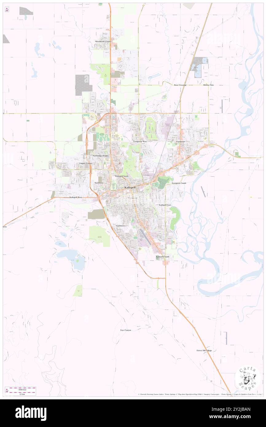 Map of kalispell montana Cut Out Stock Images & Pictures - Alamy