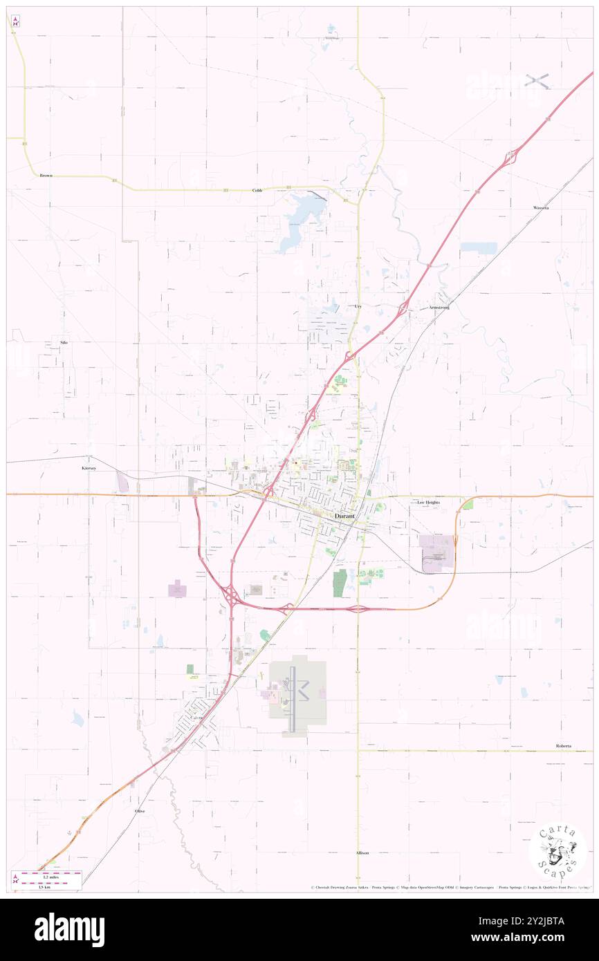Map of durant oklahoma hi-res stock photography and images - Alamy