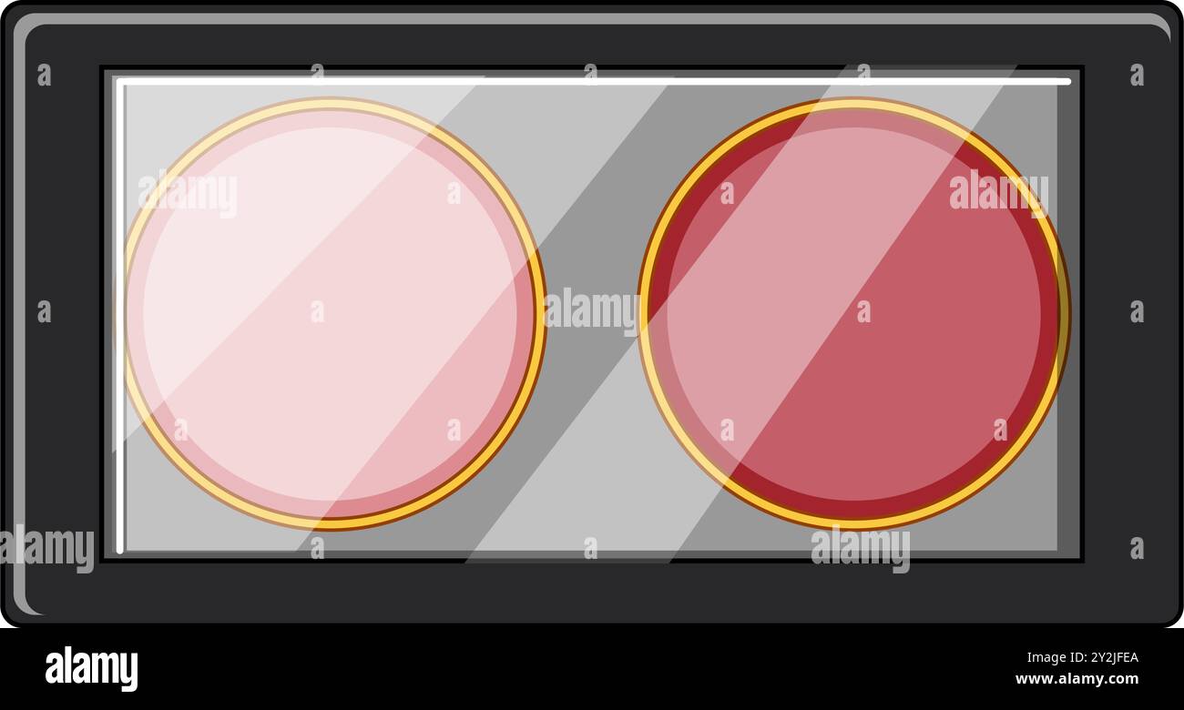 matte blush compact cartoon vector illustration Stock Vector Image ...