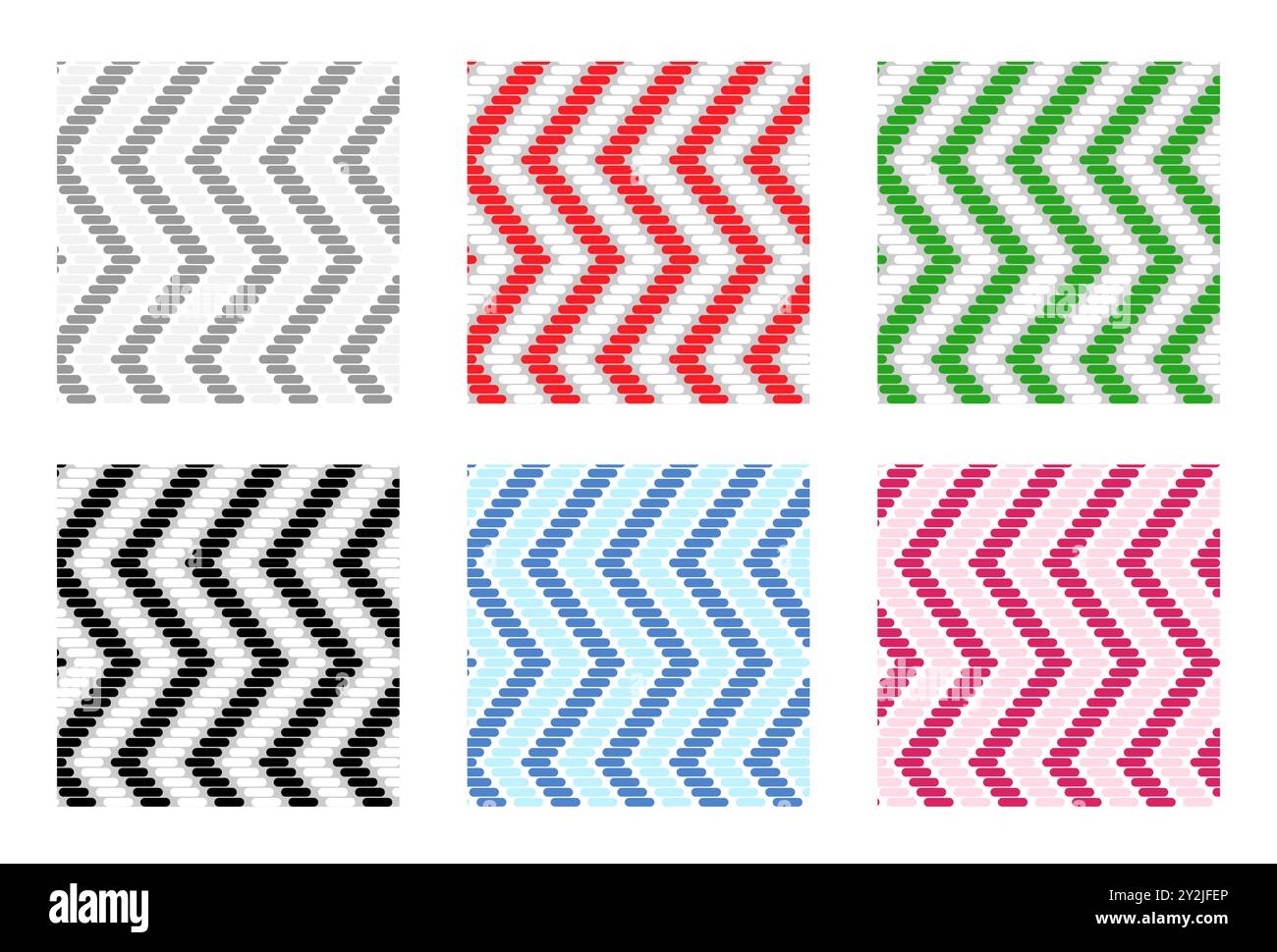 Set of Herringbone twill fabric seamless pattern. Print for Fashion ...