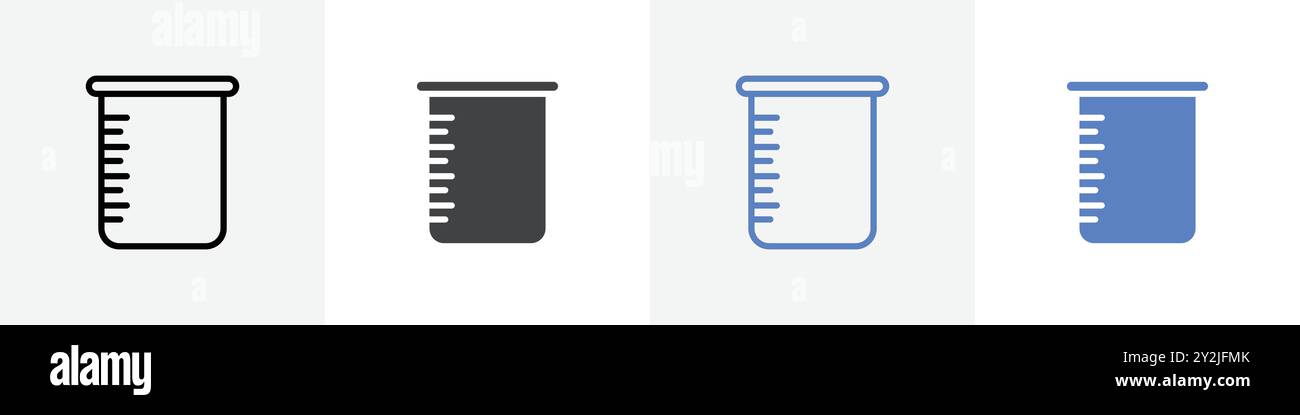 beaker icon linear thin line icon graphics set black and white Stock Vector Image & Art - Alamy