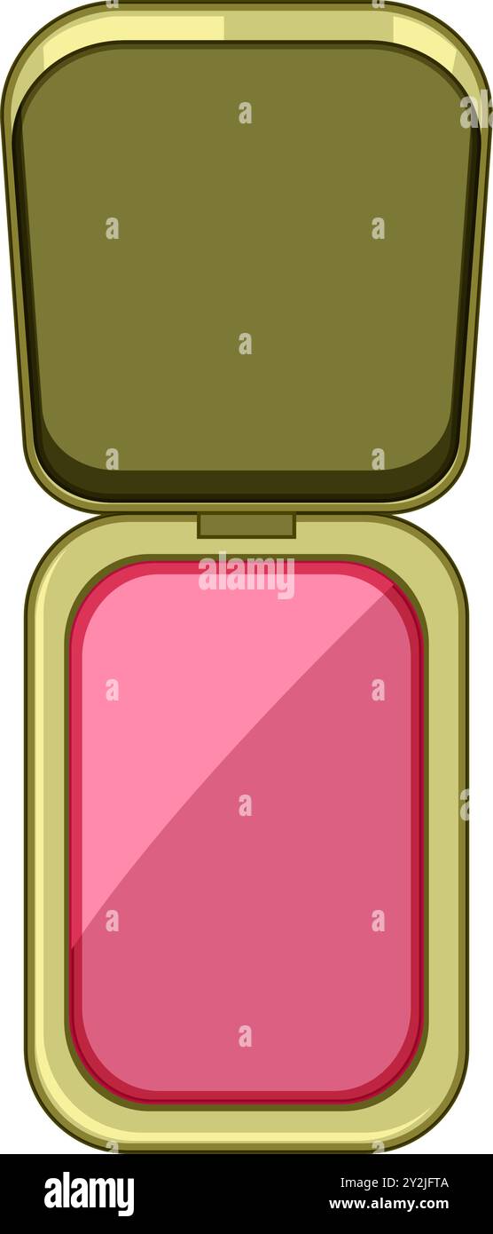 shimmer blush compact cartoon vector illustration Stock Vector Image ...
