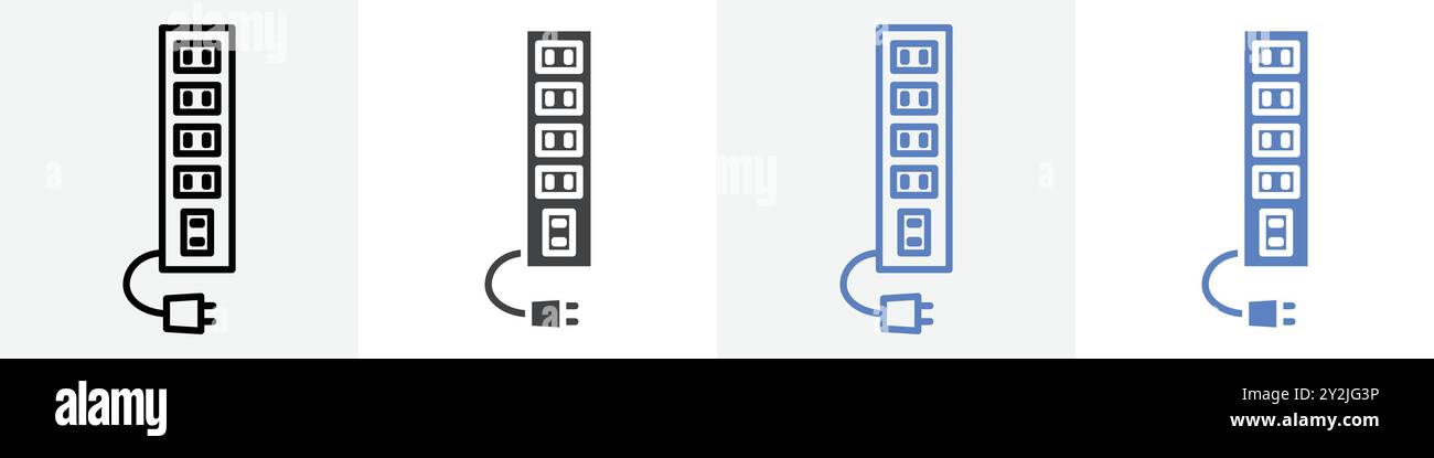 extension icon linear thin line icon graphics set black and white Stock ...