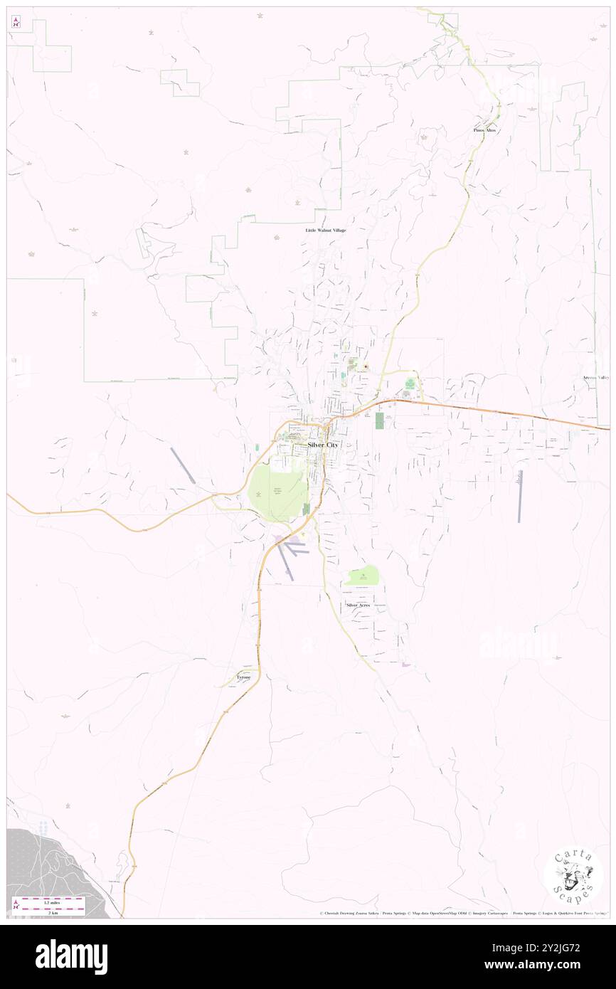 Map of silver city new mexico Cut Out Stock Images & Pictures - Alamy