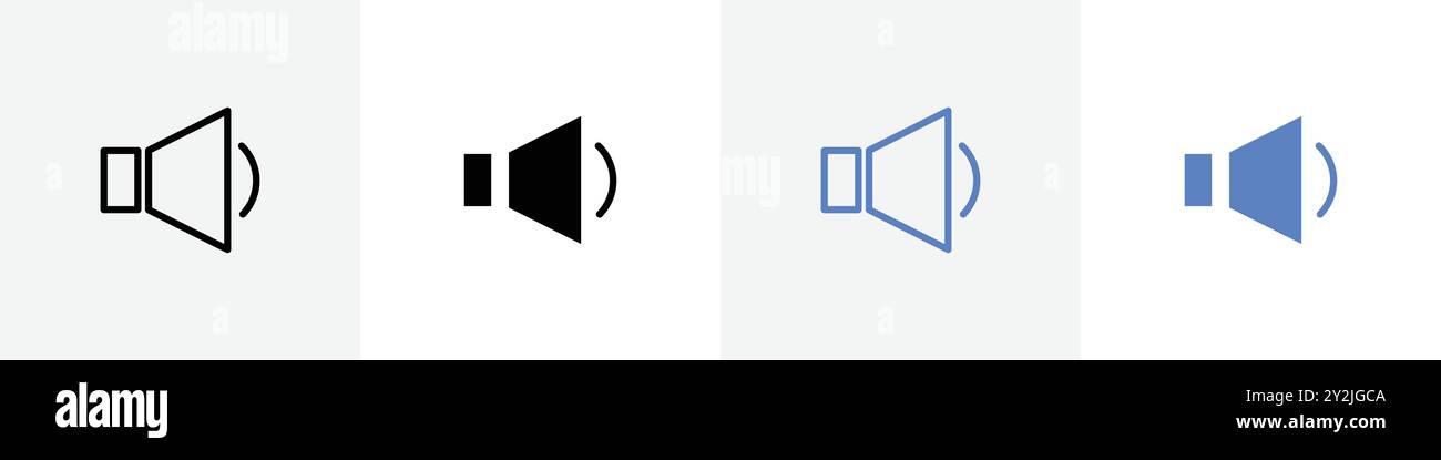 less volume icon linear thin line icon graphics set black and white ...