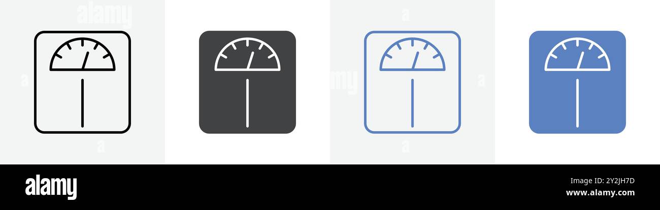 weighting scale icon linear thin line icon graphics set black and white ...