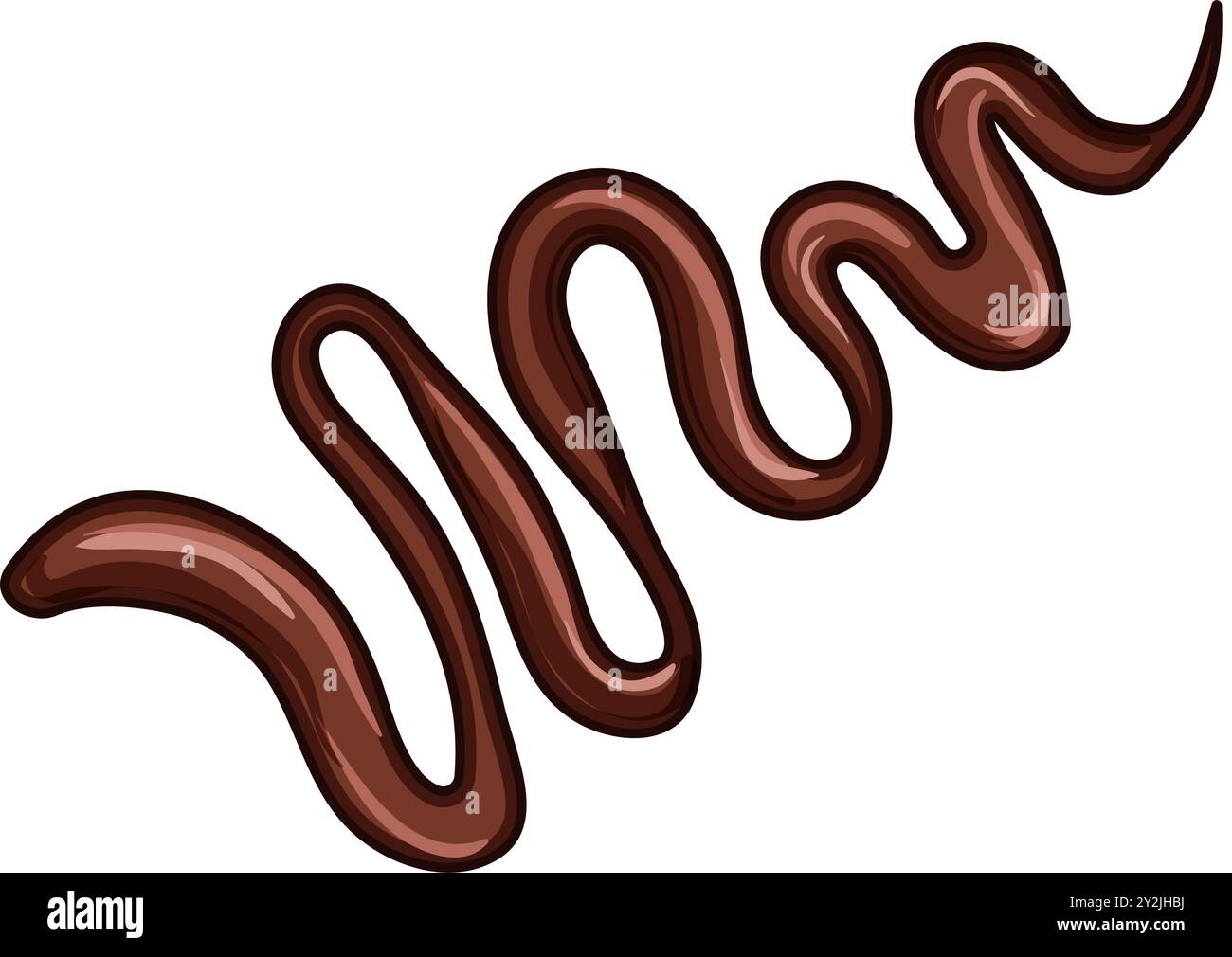 smooth chocolate drip sause cartoon vector illustration Stock Vector ...
