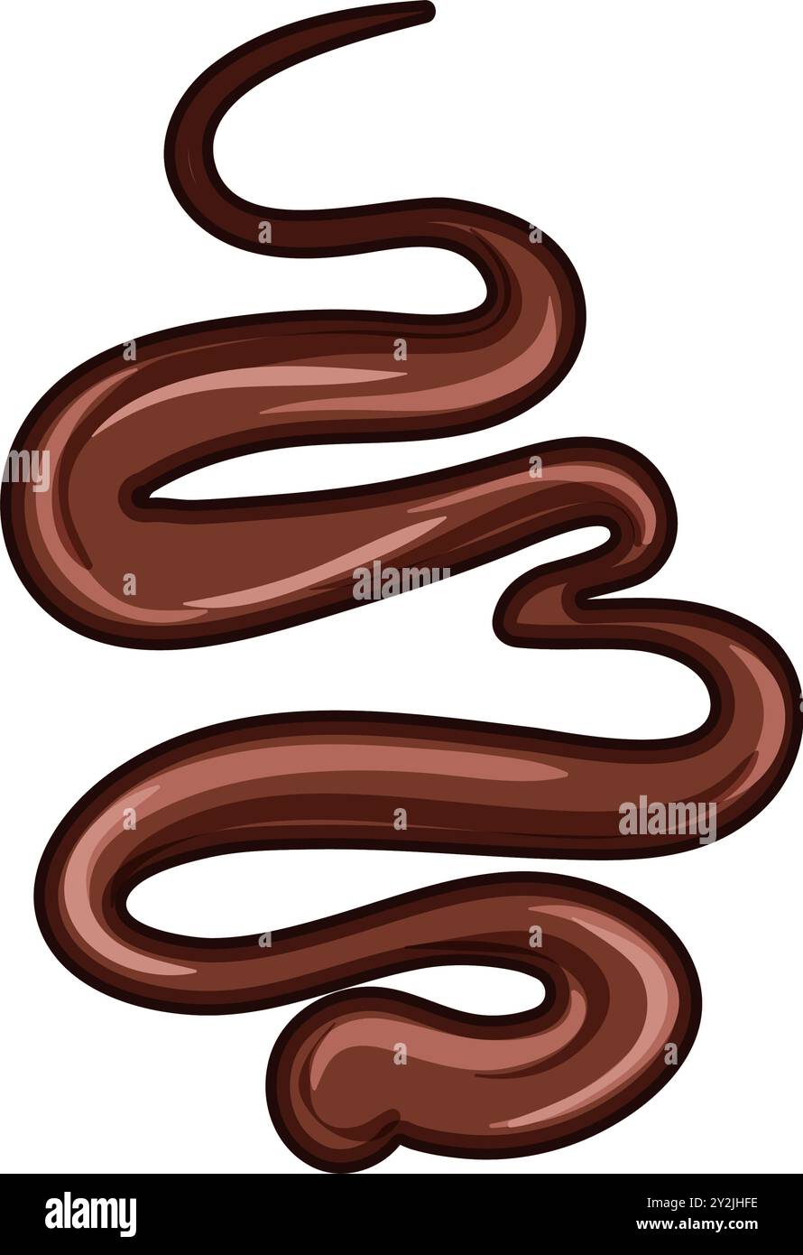 decadent chocolate drip sause cartoon vector illustration Stock Vector ...
