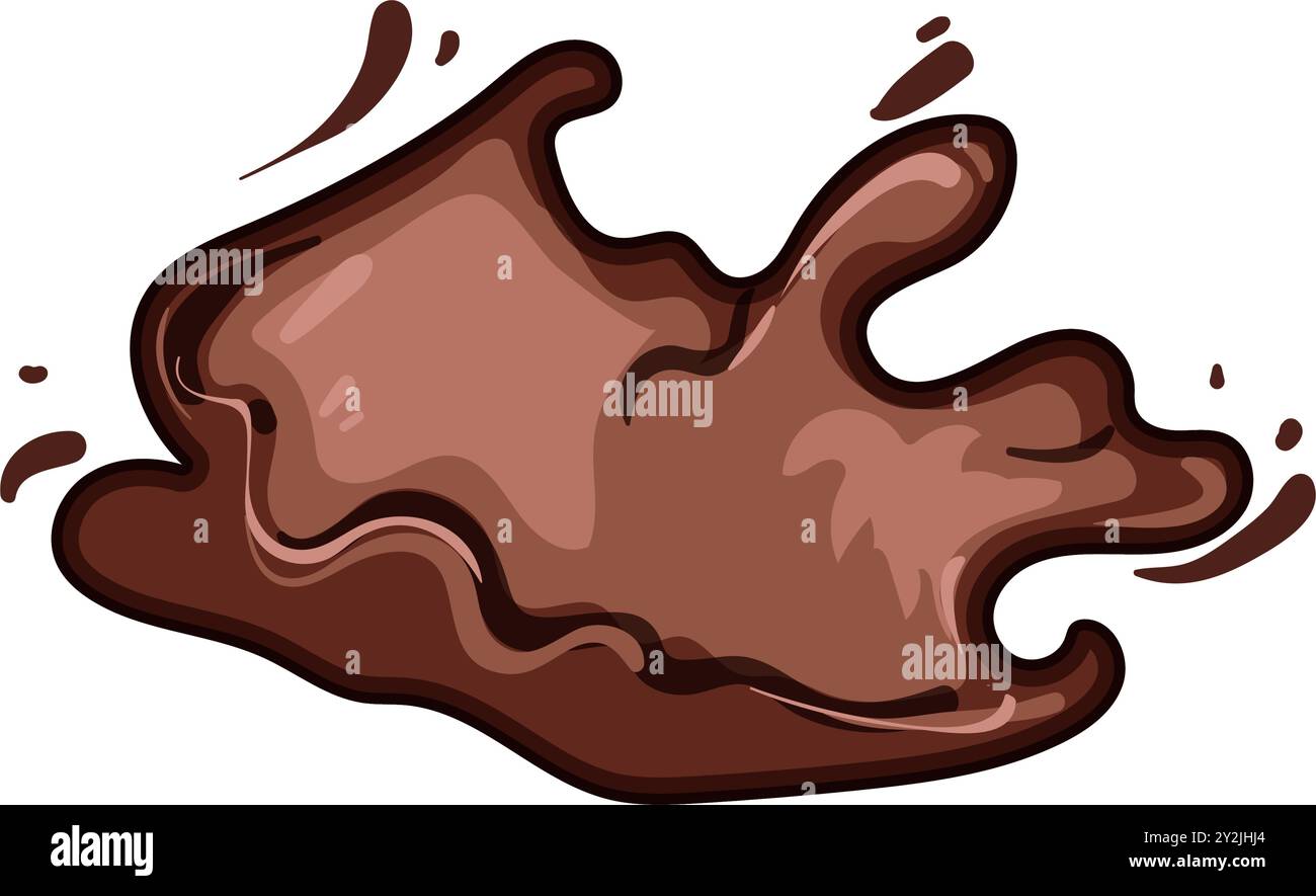 creamy chocolate splash cartoon vector illustration Stock Vector Image ...