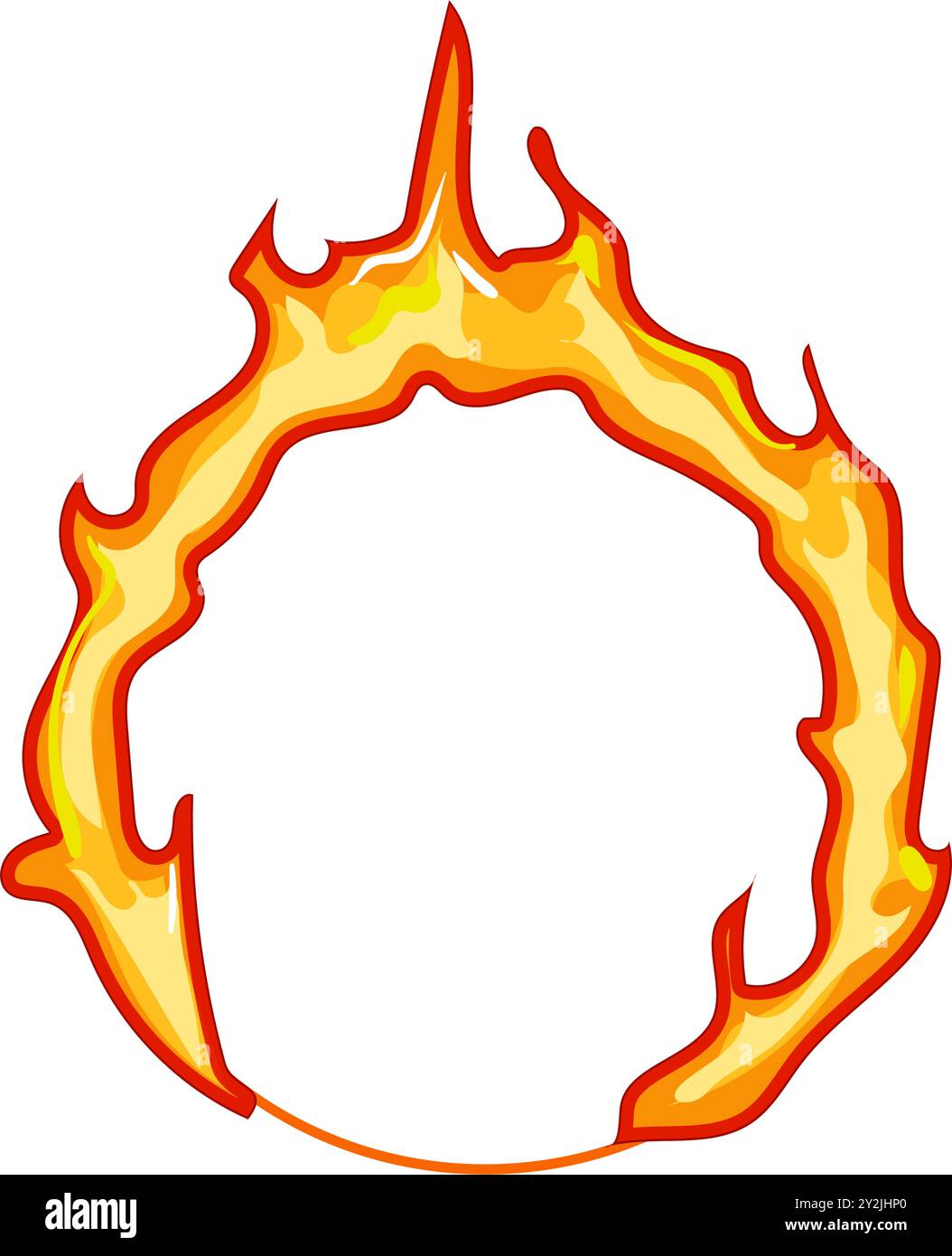 burn circle fire cartoon vector illustration Stock Vector Image & Art ...