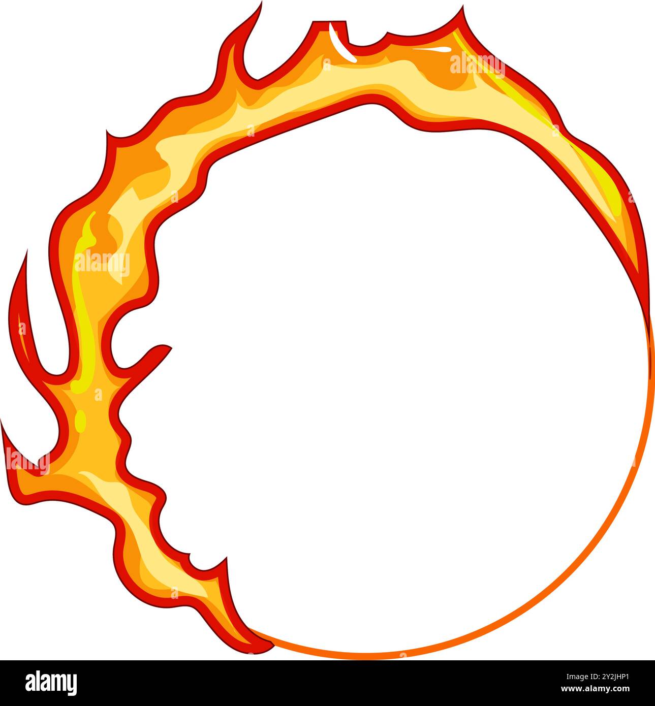 inferno circle fire cartoon vector illustration Stock Vector Image ...