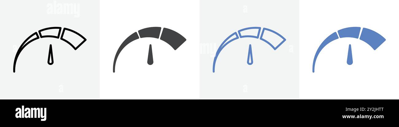 speed icon linear thin line icon graphics set black and white Stock ...