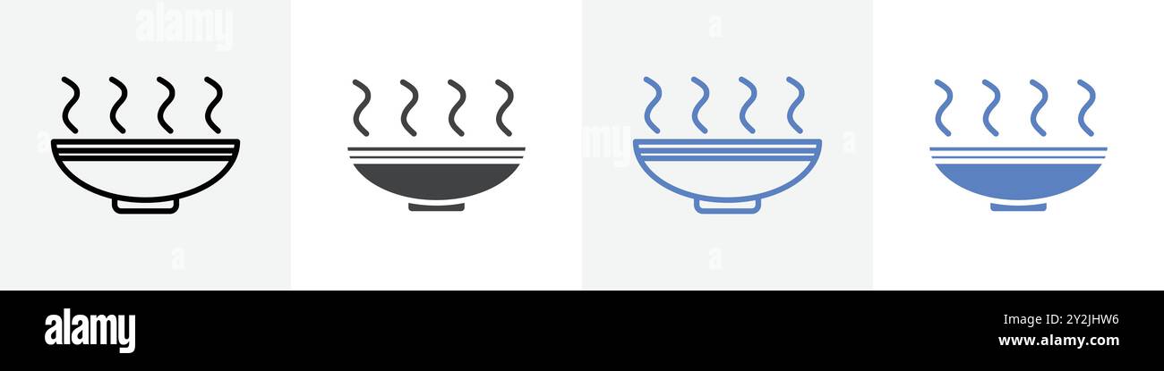 steam icon linear thin line icon graphics set black and white Stock ...