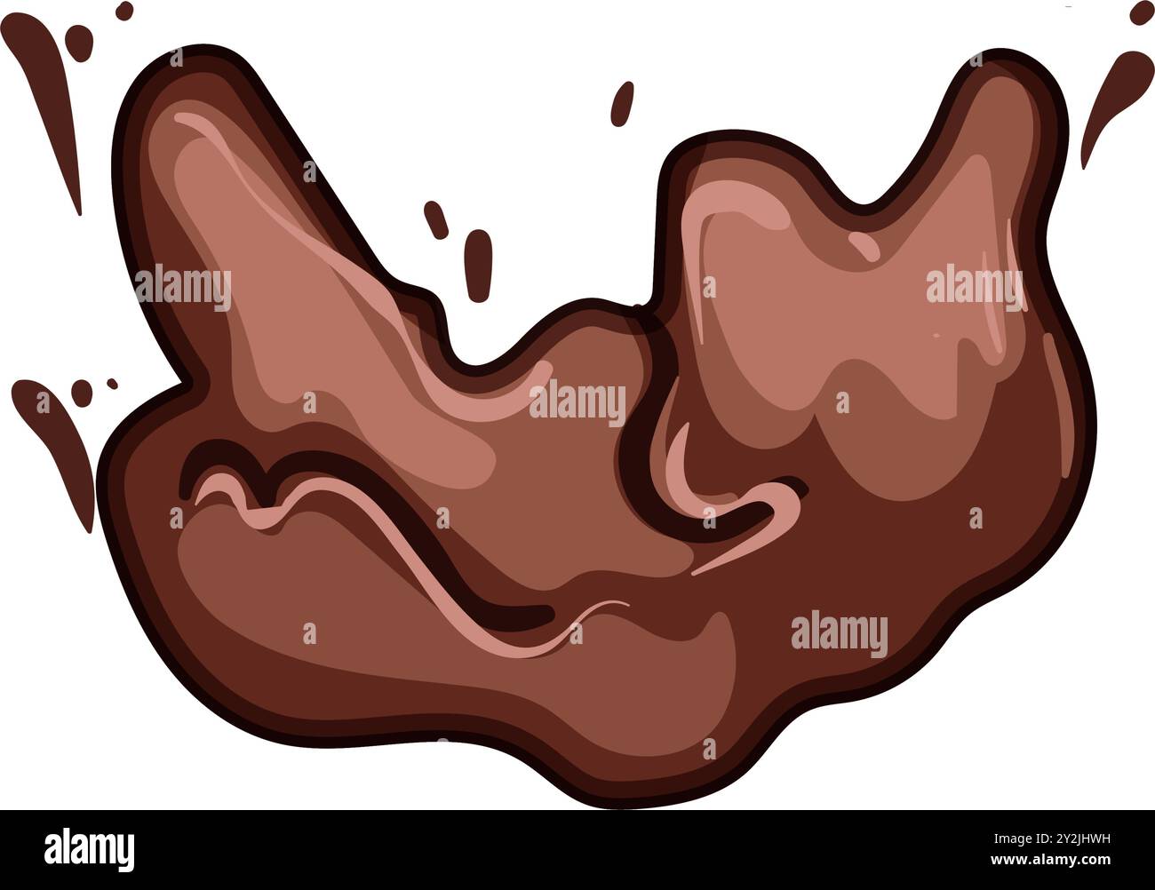 decadent chocolate splash cartoon vector illustration Stock Vector ...