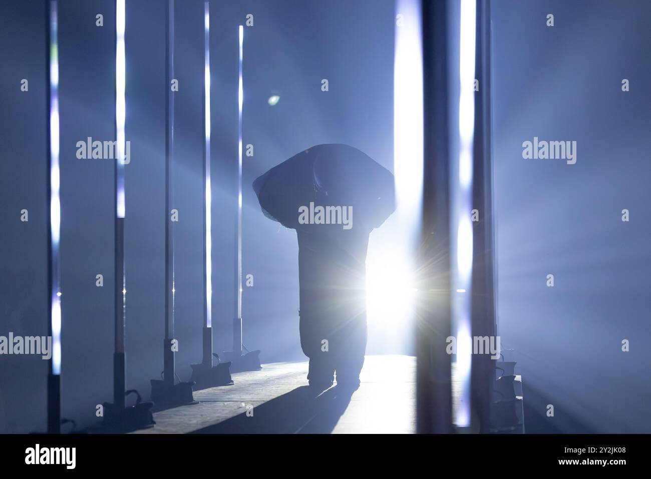 Designer Kazutoshi Marcus Ichikawa thanks the audience after the MARCUS ...