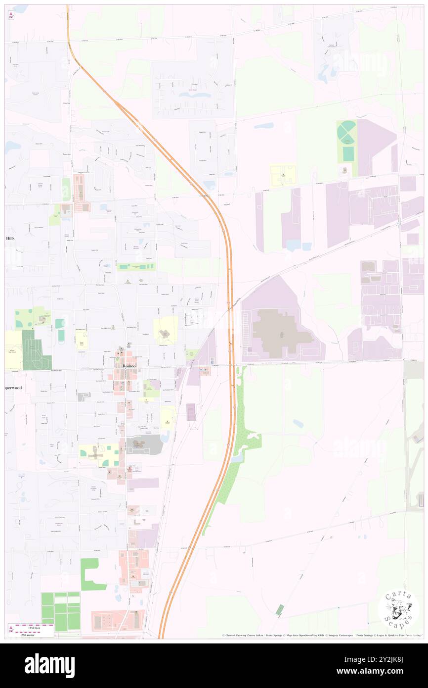 Romeo michigan map Cut Out Stock Images & Pictures - Alamy